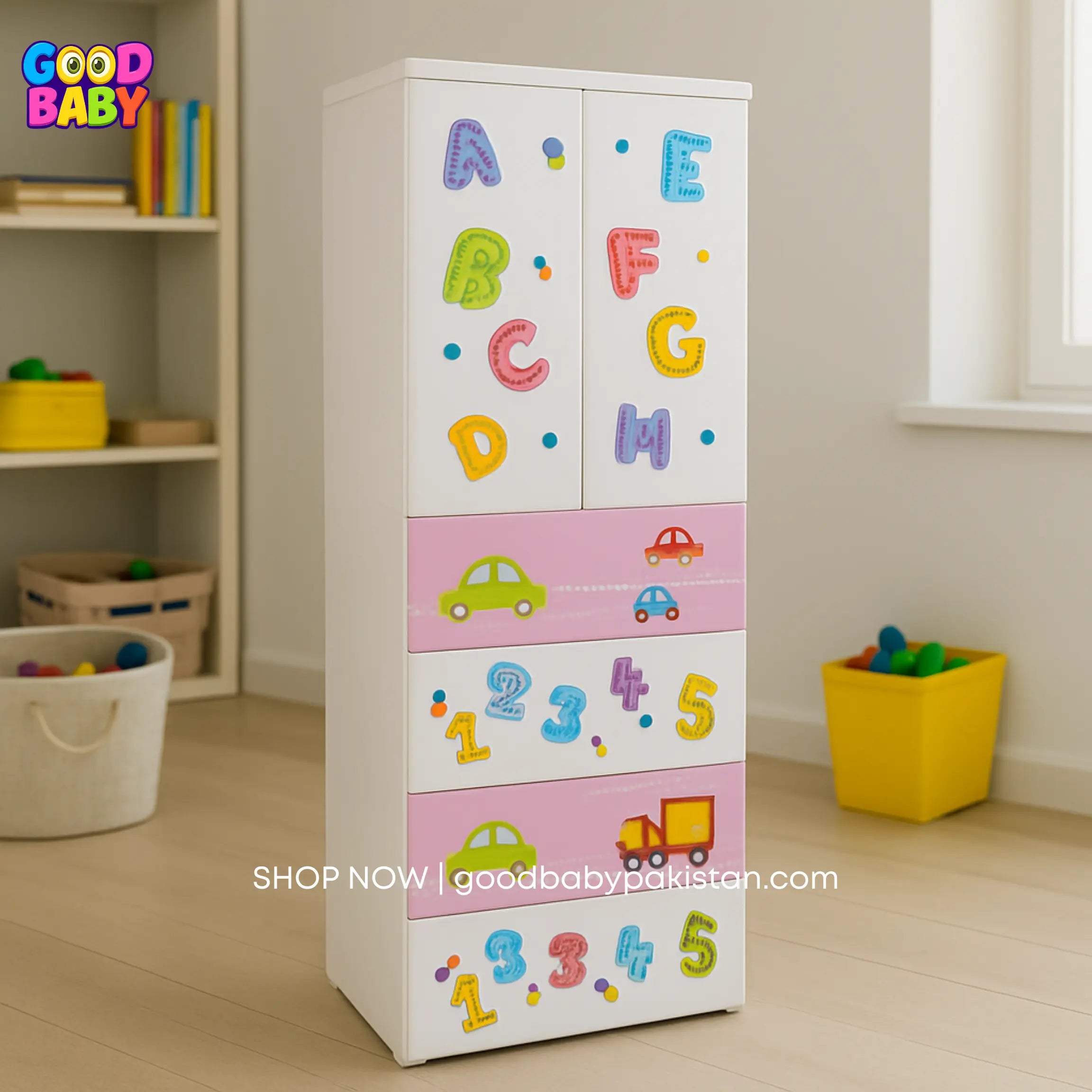 Kids ABC & Numbers Storage Cabinet – GOODBABYPAKISTAN