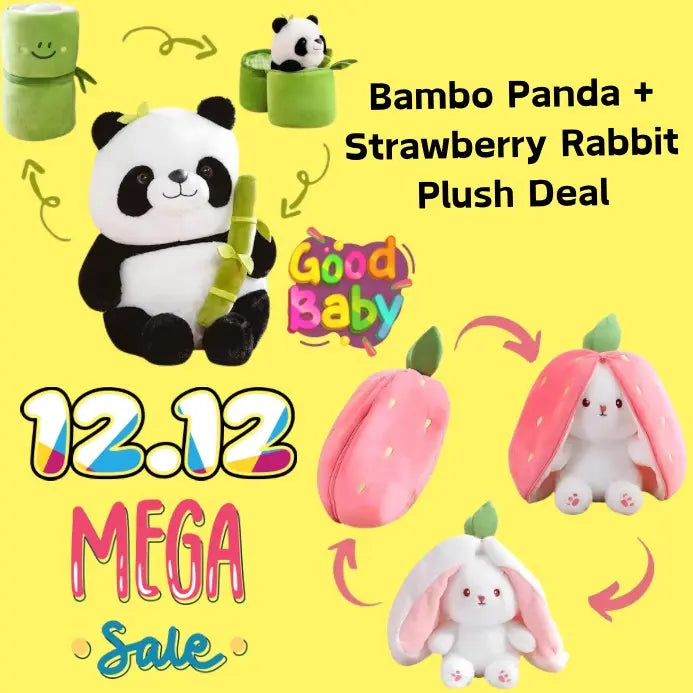 "Bambo Banda + Strawberry Rabbit Plush Combo Deal"